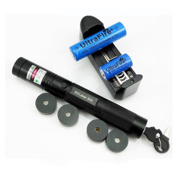 Keychain 2000mW Green Laser Pointer With Safety Key Lock